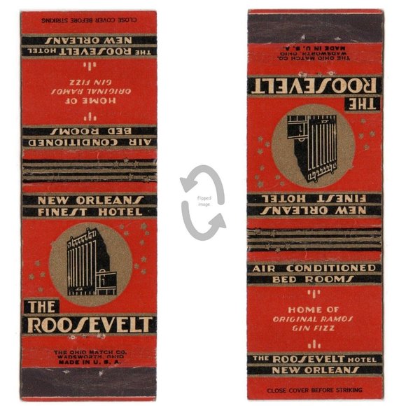 Vintage | Other | Vintage Matchbook Cover The Roosevelt Hotel New ...